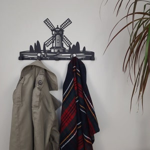 Windmill Metal Coat Rack | Decorative Wall Hooks | Entryway Hanger 5 ...