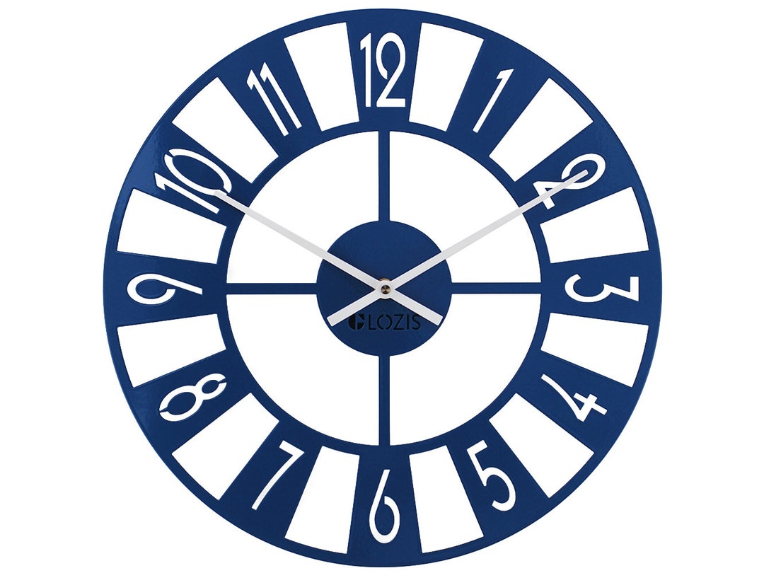 Boston Wall Clock, Boston MA Clock, Large Metal Wall Clock, Blue Colour ...