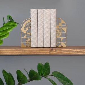 Bookends Gatsby / Aesthetic Bookends Unique / Geometrical Heavy Book ...