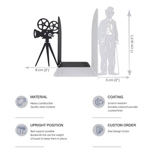 Bookends Movie / Charlie Chaplin Bookends Unique / Heavy Book Ends ...