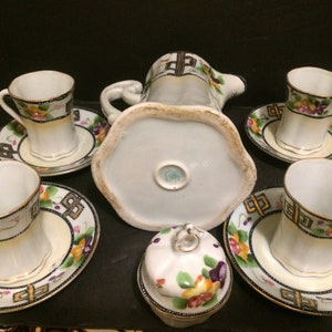 Hand Painted Nippon Chocolate Tea Set 9 Pieces Marked - Etsy