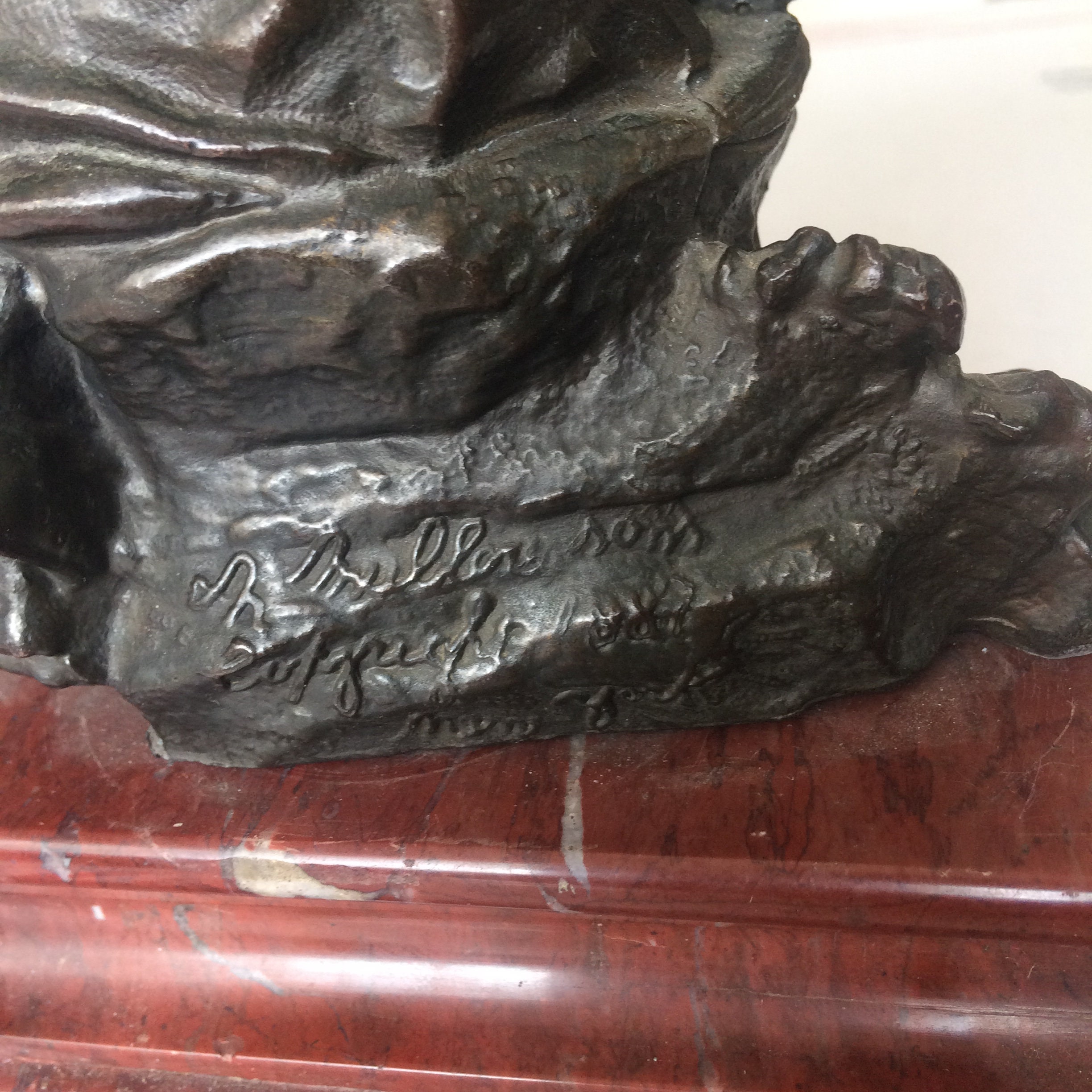 1887 Nicholas Muller-n.muller's Sons New York Cast Metal Sculpture# ...