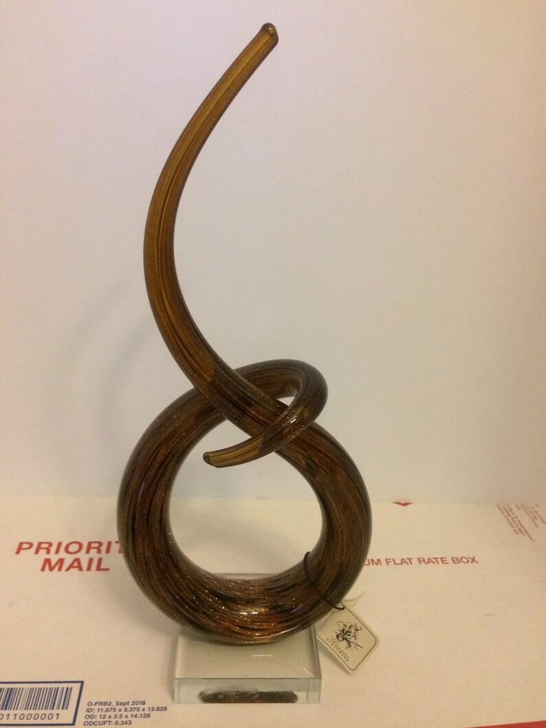 Art Glass Sculpture Venetian Murano Glass Love Knot Hand Etsy