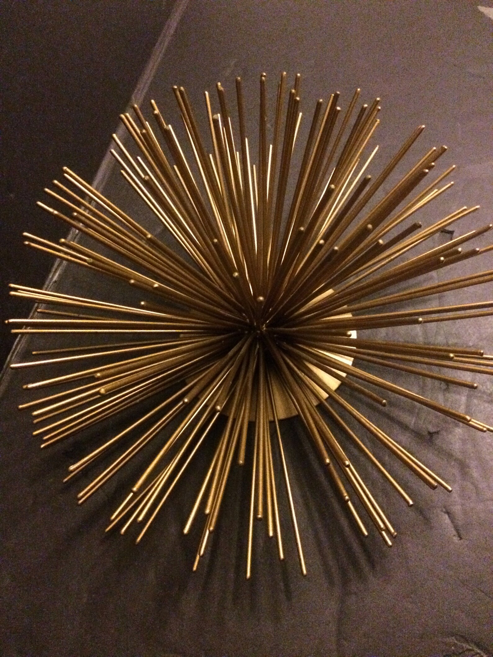 Medium Mid Mod Atomic Spiky Metal Gold Wall Decor Anemone 50's Jeres ...