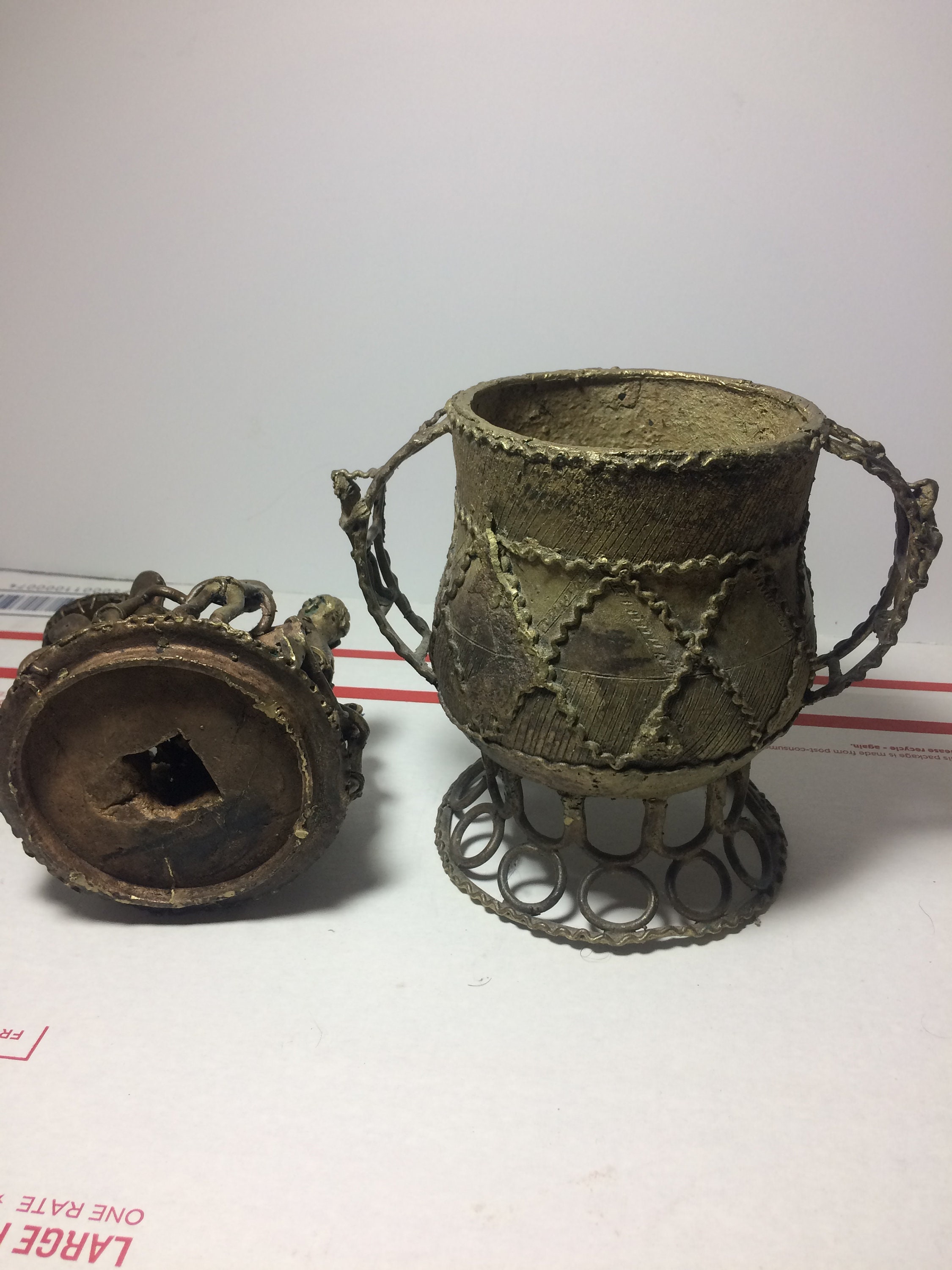 Ashanti African Tribal Bronze Kuduo Vessel Container - Etsy
