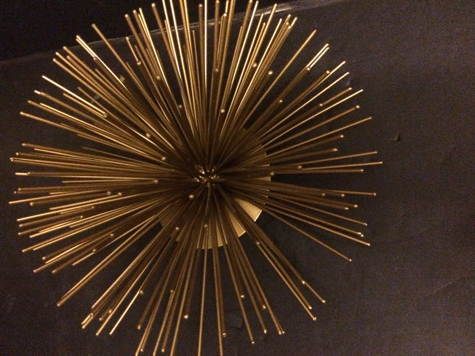 Medium Mid Mod Atomic Spiky Metal Gold Wall Decor Anemone 50's Jeres ...