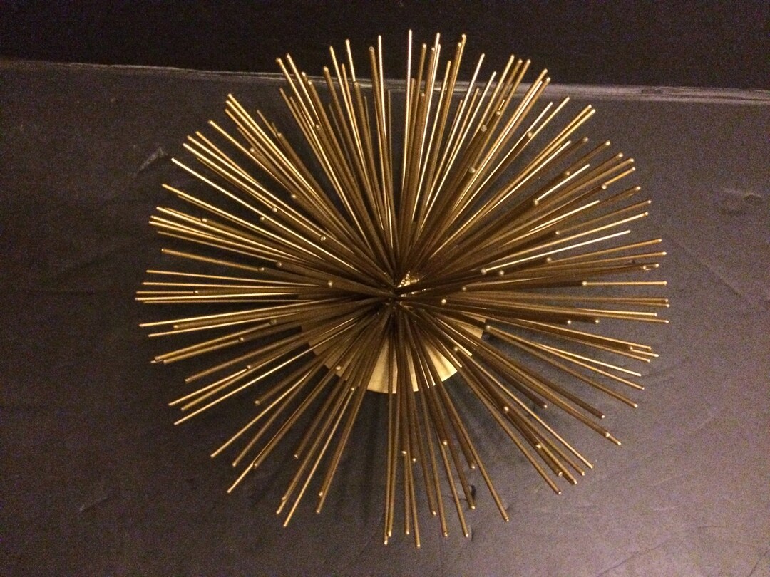 Medium Mid Mod Atomic Spiky Metal Gold Wall Decor Anemone 50's Jeres ...
