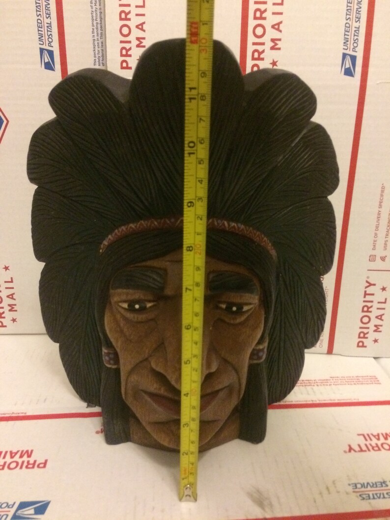 Carved Wooden Indian Head (cherokee) - Etsy