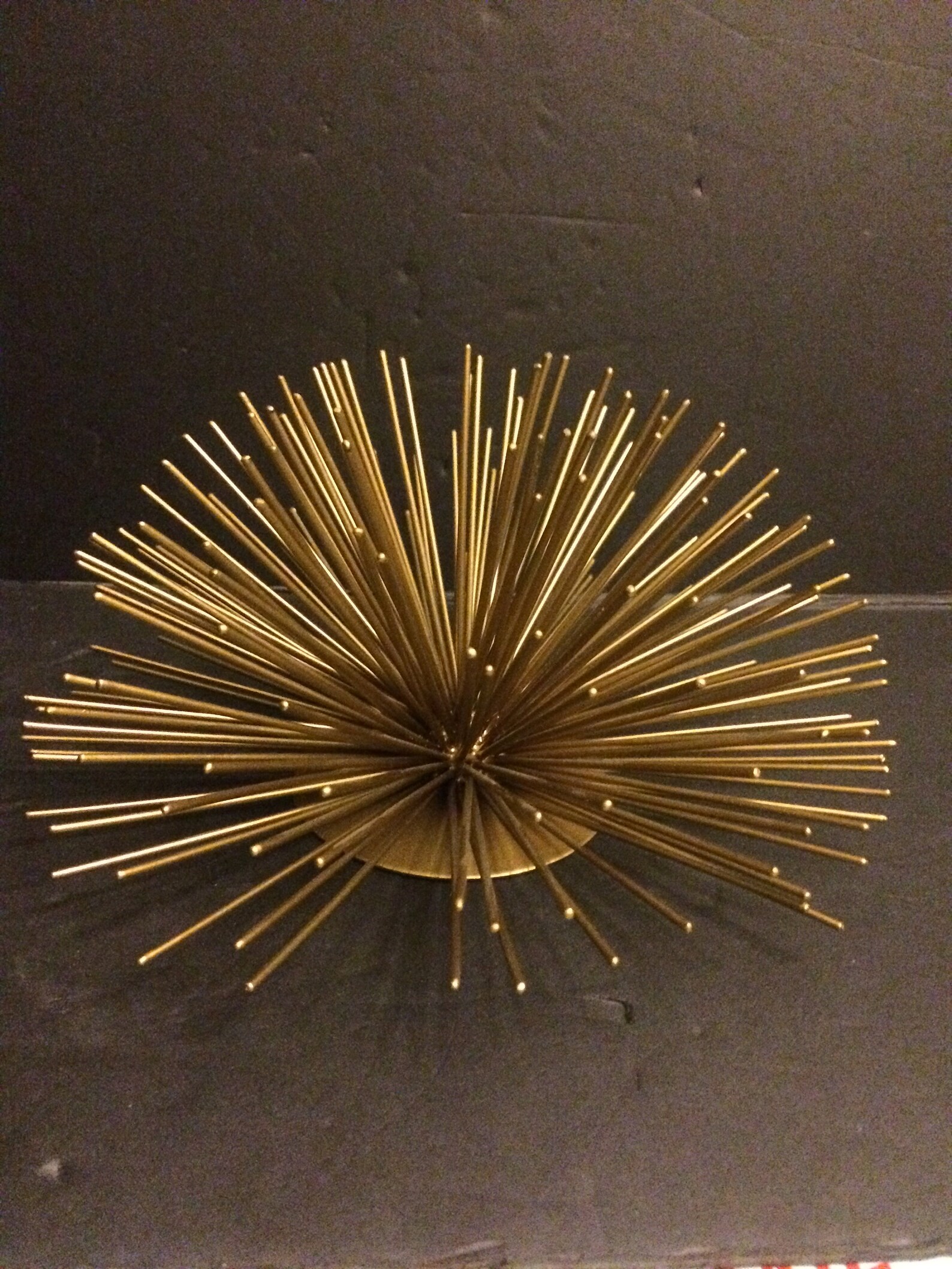 Medium Mid Mod Atomic Spiky Metal Gold Wall Decor Anemone 50's Jeres ...