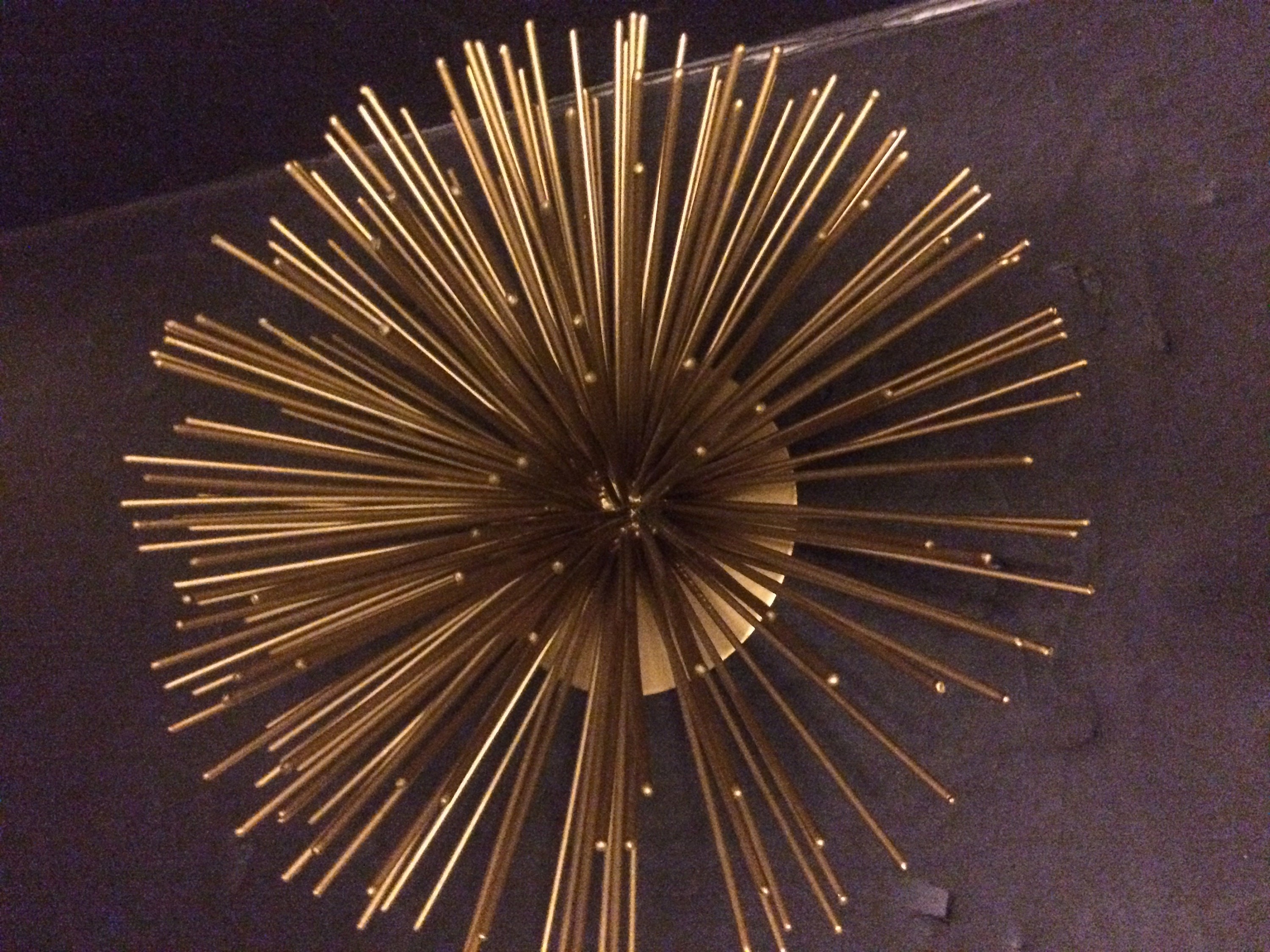 Medium Mid Mod Atomic Spiky Metal Gold Wall Decor Anemone 50's Jeres ...