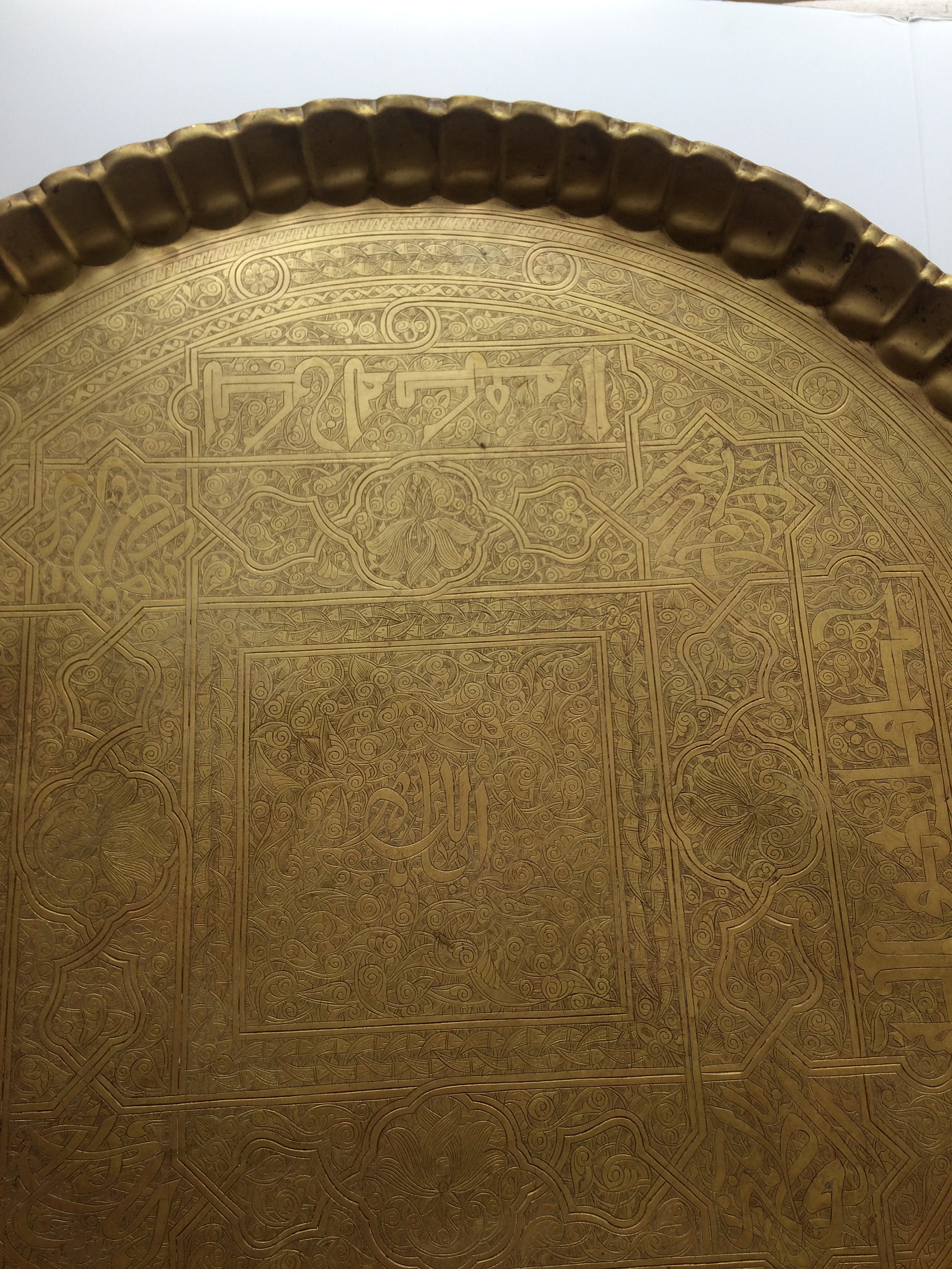 Persian Ottoman (turkish)-middl East' Antique Round Brass Tray With ...