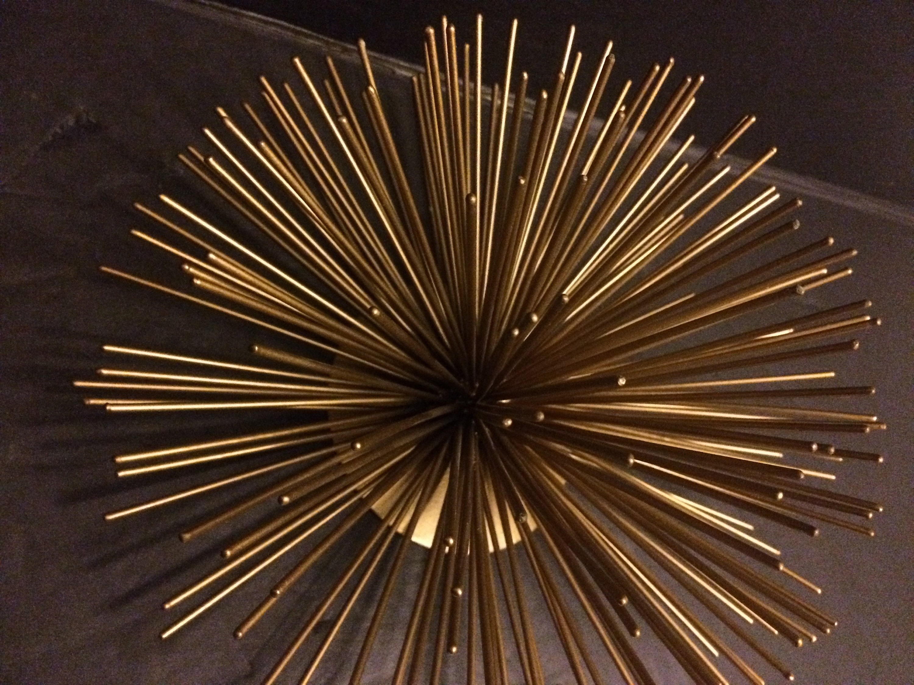 Medium Mid Mod Atomic Spiky Metal Gold Wall Decor Anemone 50's Jeres ...