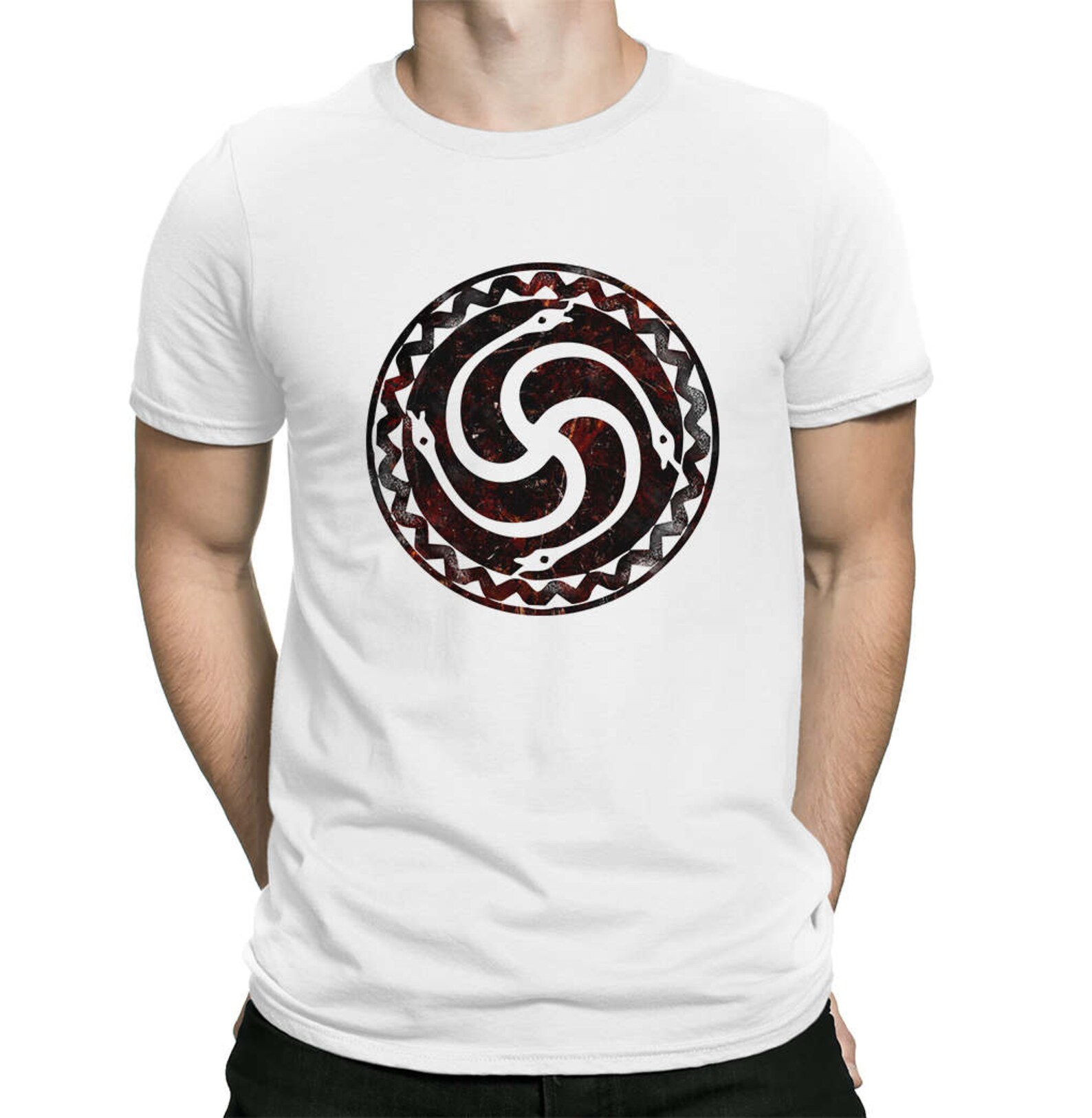 Swastika Snake T Shirt Ancient Historical Ethnic Pagan Symbol Sign Tee ...