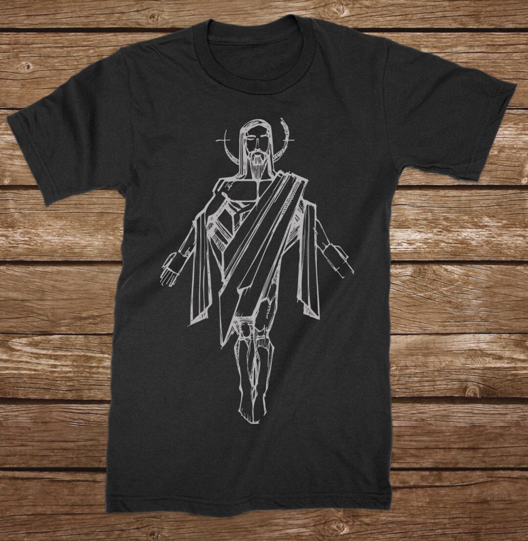 Painted Sketch Jesus Christ Fly Christianity Religion T-shirt - Etsy