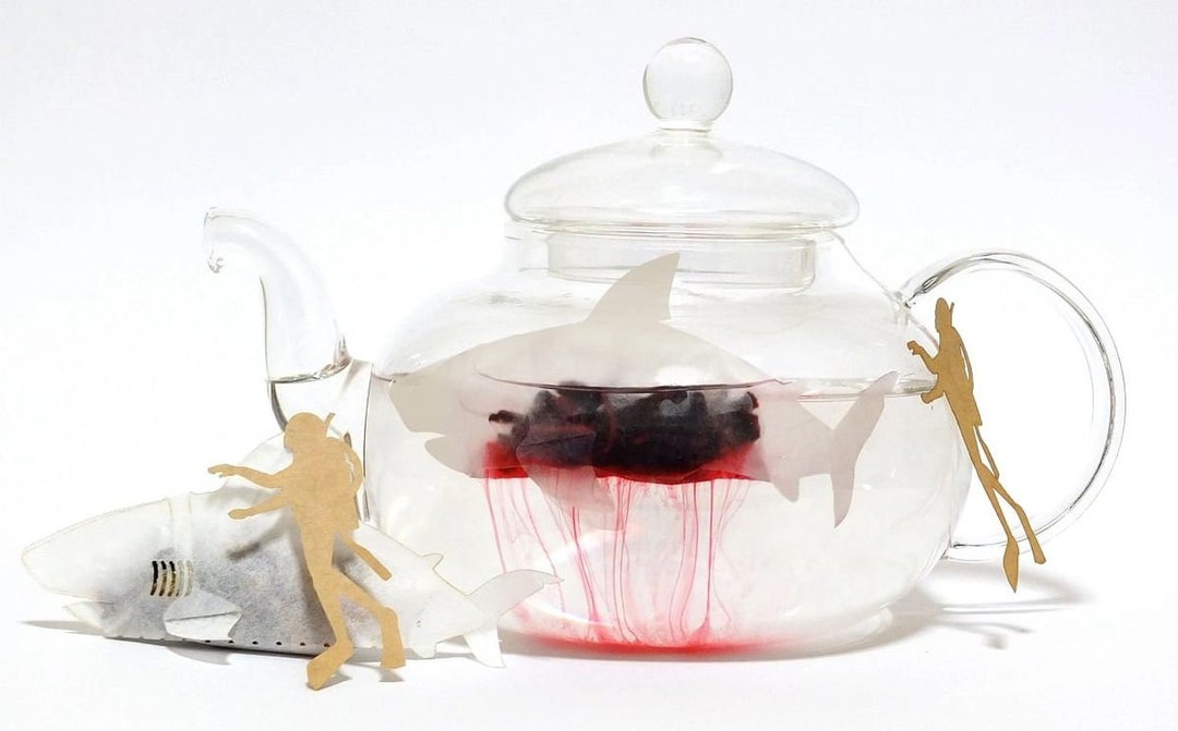 Great White Shark Hibiscus Chamomile Tea Bag - Ocean Teabag - Etsy