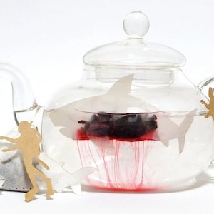 Great White Shark Hibiscus Chamomile Tea Bag - Ocean Teabag - Etsy