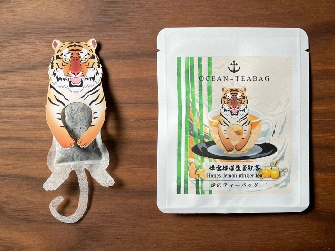Tiger Tea Bag Honey Lemon Ginger Black Tea Bag Ocean Teabag - Etsy