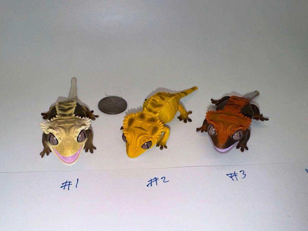 Cute Crested Gecko Gachapon Figure Set 3 - Etsy