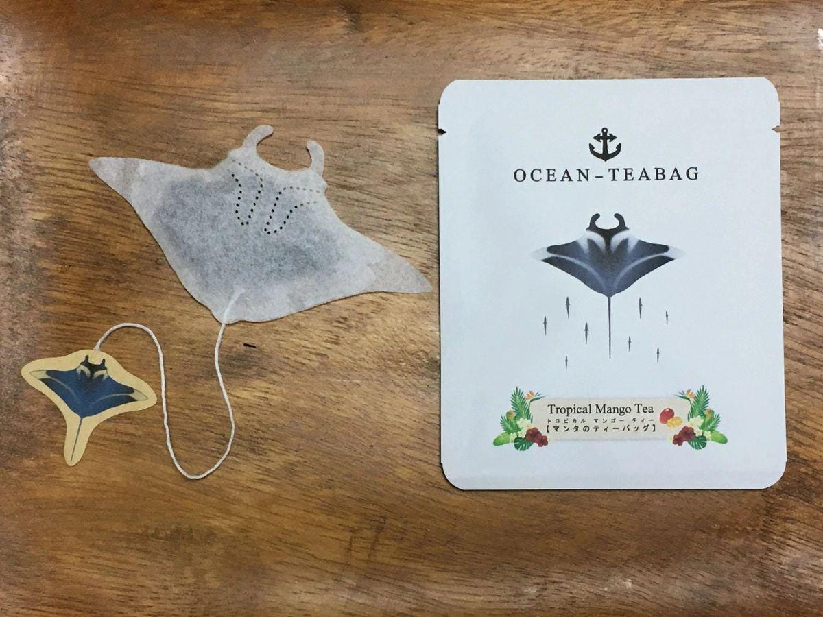 Manta Ray Tropical Mango Tea Bag - Ocean Teabag - Etsy