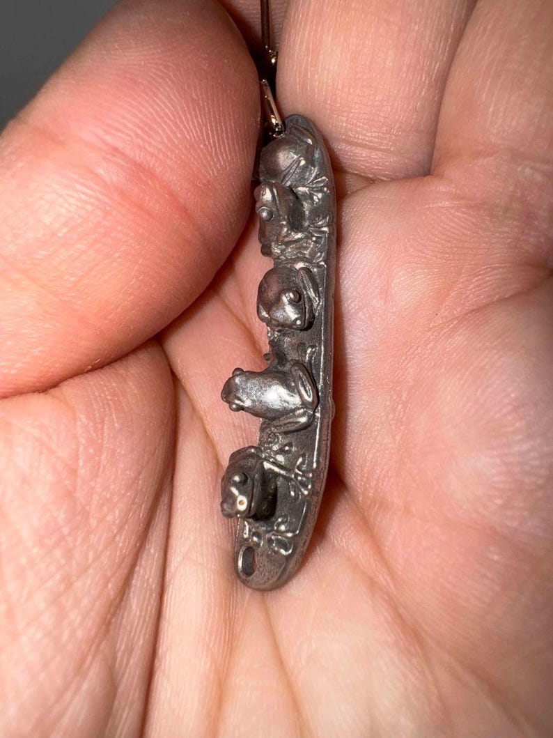 5 Frogs Tin Charm From Japan - Etsy