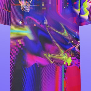 Synthwave EDM Neon Button up Shirt Cyber Techno Button Down Shirt ...