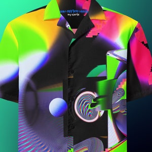 Bold Funky Button Down Shirt Oversized Partywear Button Blouse Neon ...