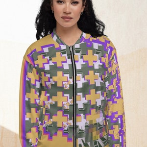 Hip Hop Bomber Jacket Geometric Pop Art Jacket Techno Cyber EDM Clothes ...