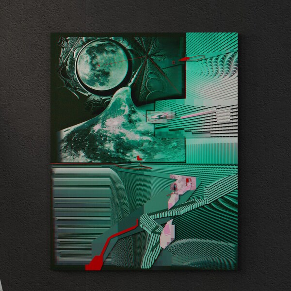 Cyberpunk Moon Art - Etsy