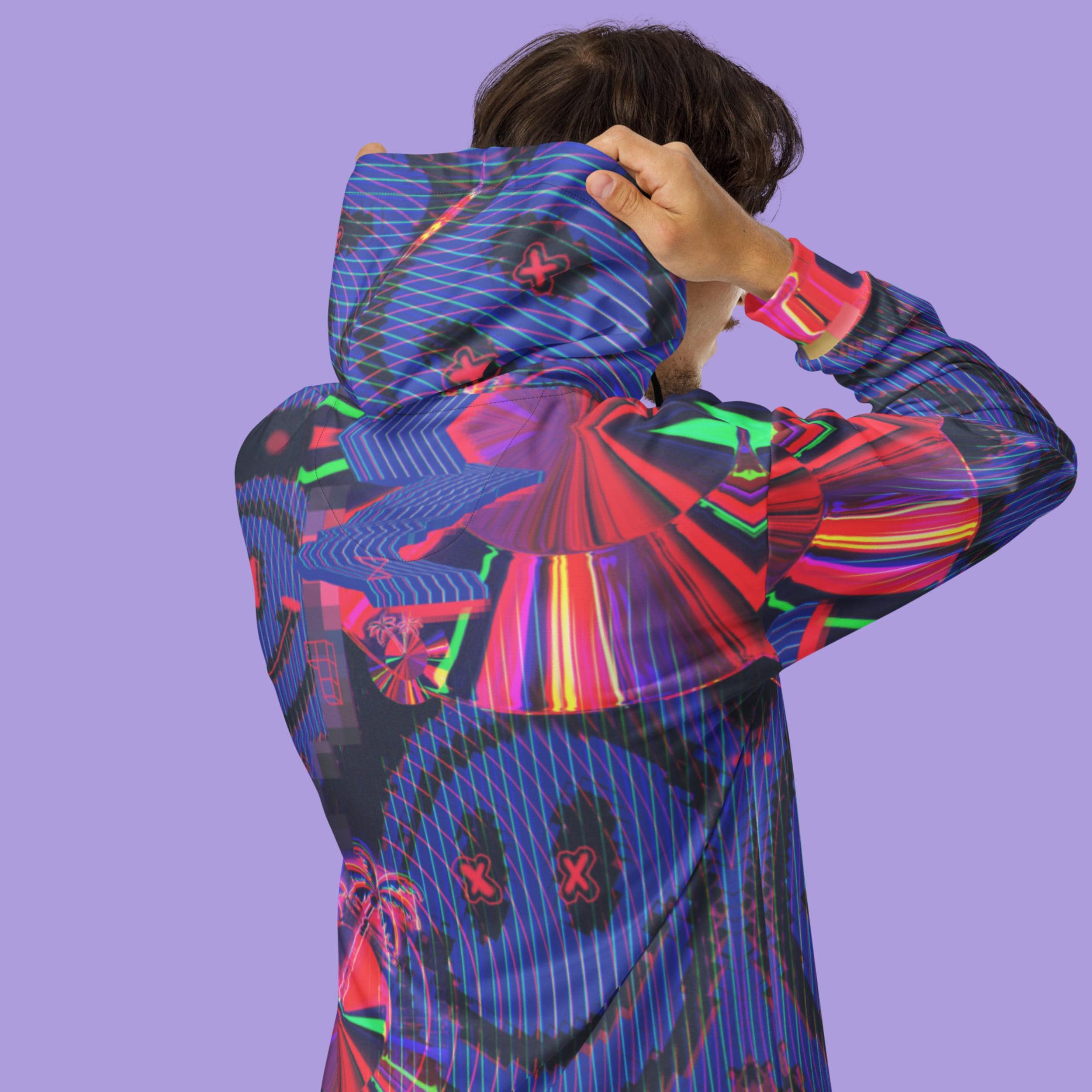 Trippy Smiley Zip up Hoodie 90s Nostalgia Streetwear Hoodie Retro EDM ...