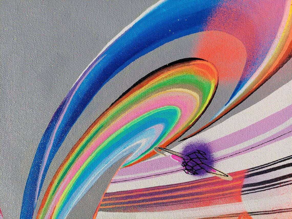 Trippy Colorful Space Funky Wall Art Lover New Home Gift Neon - Etsy