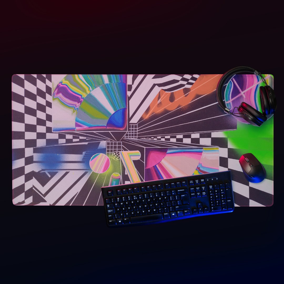 Checkered Gaming Mouse Pad, Geometric Art Deskmat, Gift for Gamers - Etsy