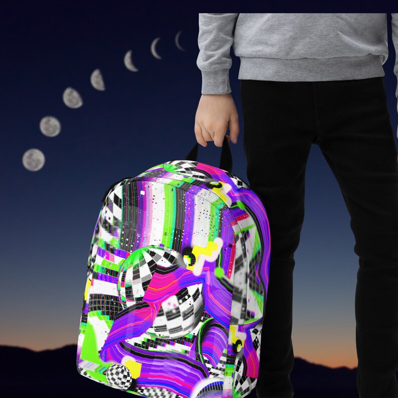 Neon Pixel Art Vaporwave Funky Backpack Gift for Him, All Over Print ...