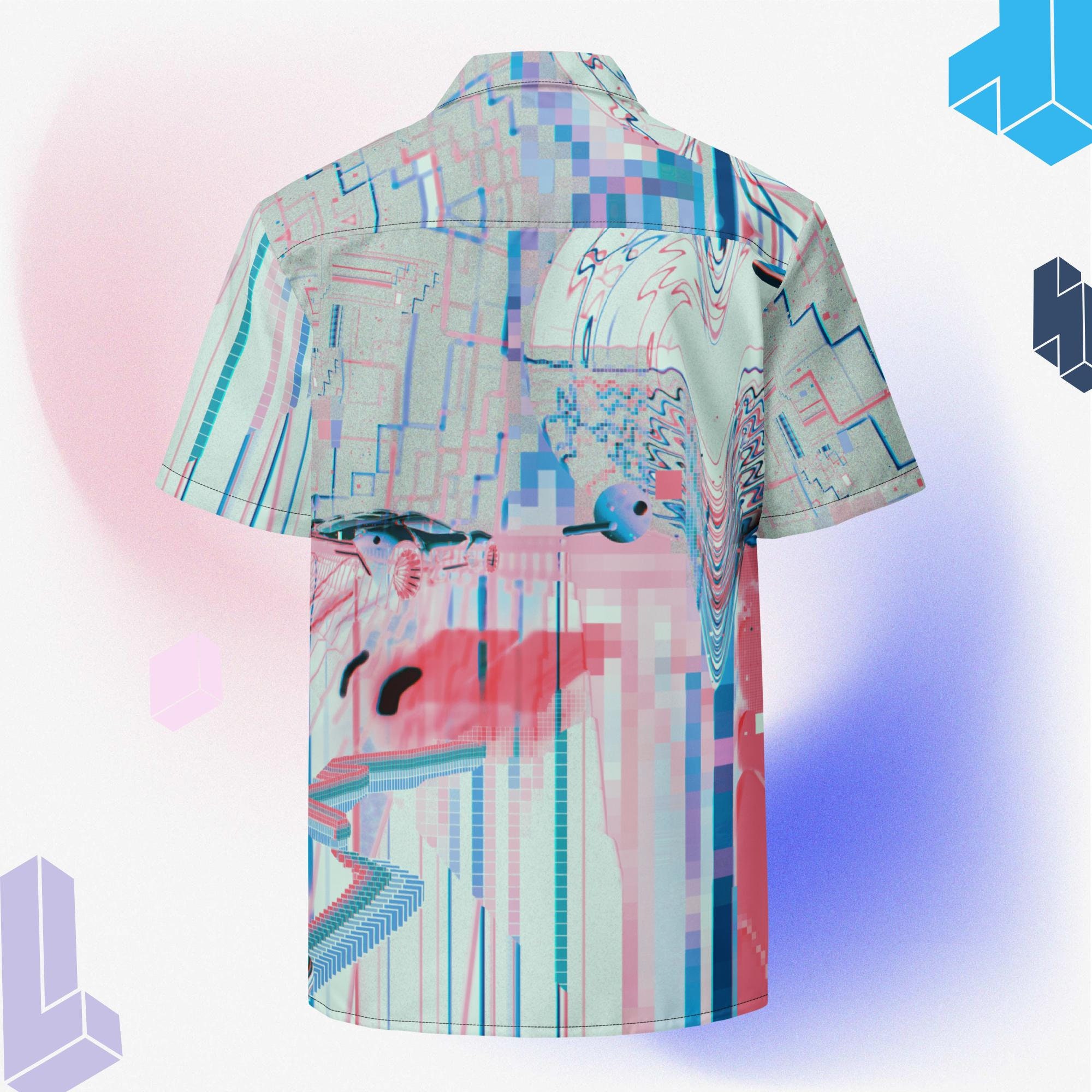 Vaporwave Gamer Button Down Shirt Synthwave Art Short Sleeve - Etsy