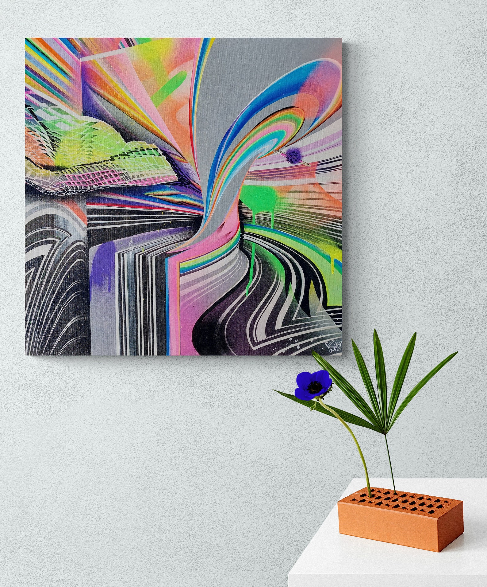 Trippy Colorful Space Funky Wall Art Lover New Home Gift Neon - Etsy