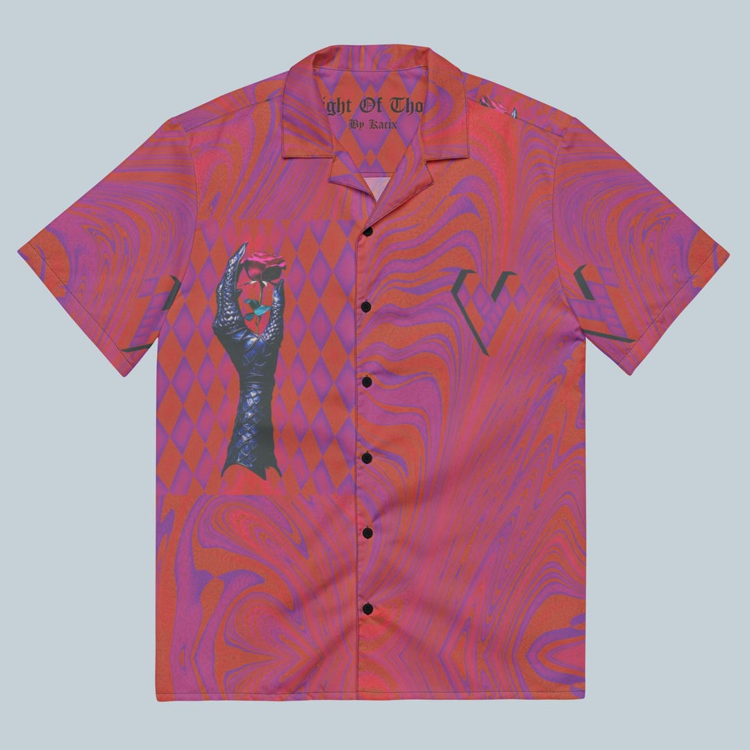 Medieval Castlecore Button up Shirt, Gothic Harlequin Button Down, Dark ...