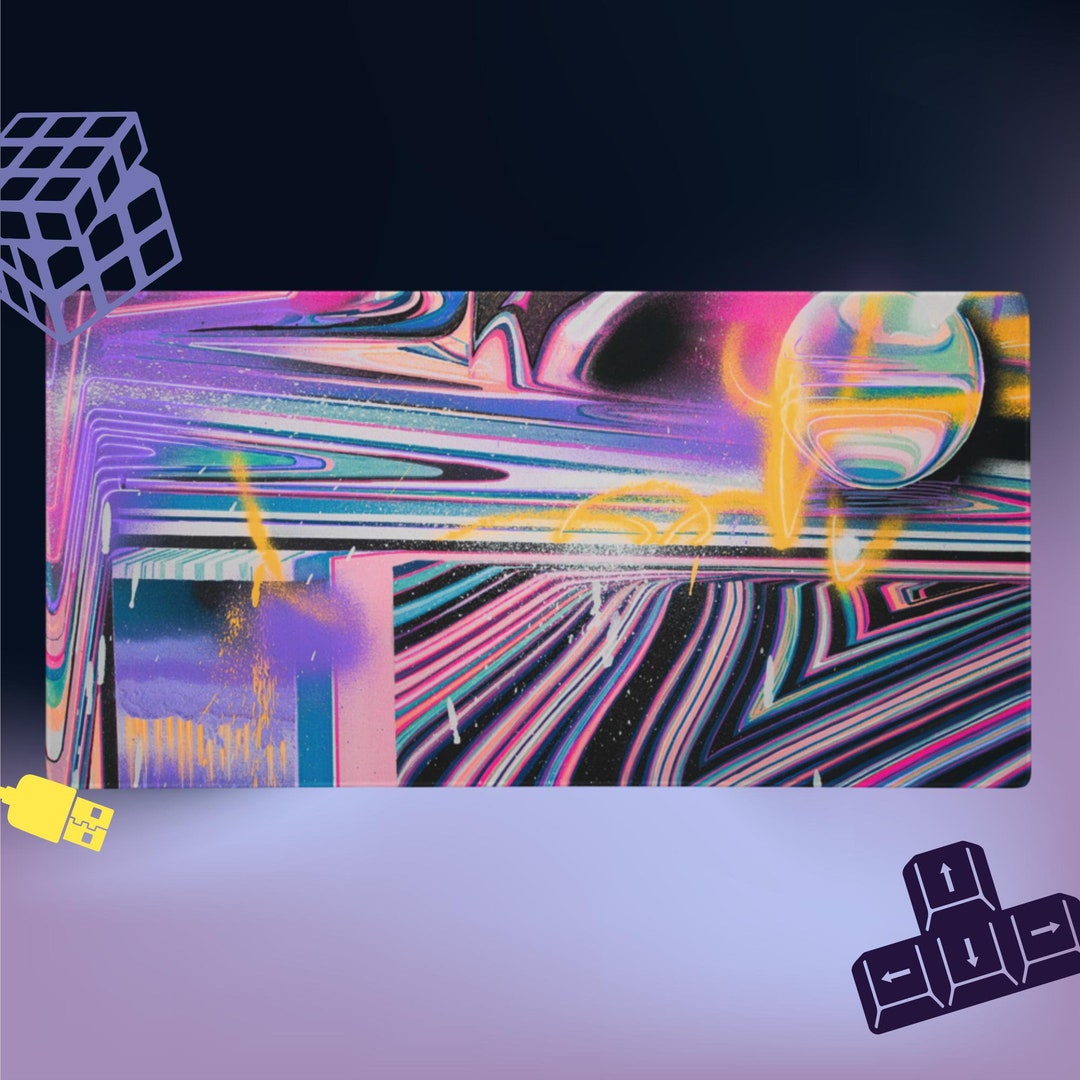 Vaporwave Desk Mat, Extended Gaming Mouse Pad, Gaming Gift for Friend ...