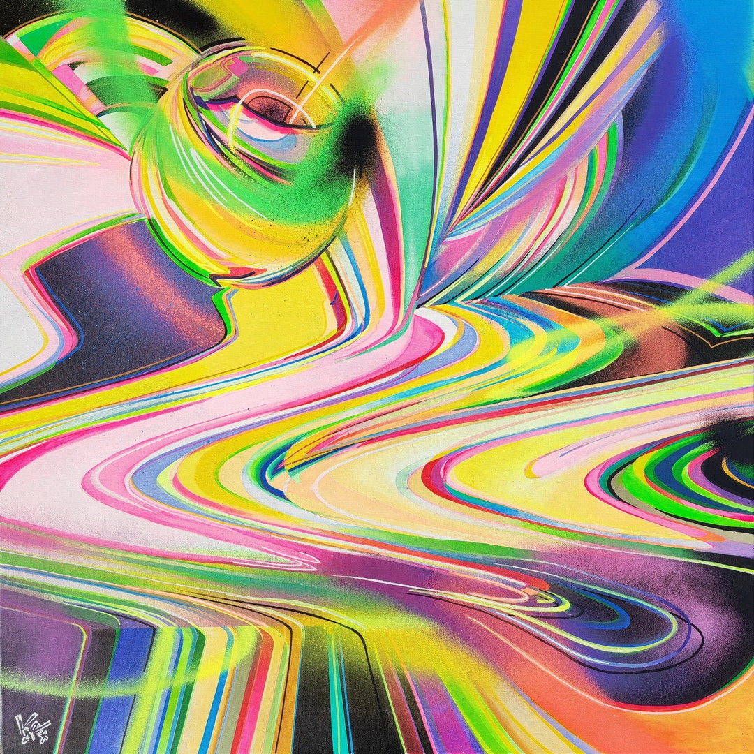 Colorful Abstract Psychedelic Street Art Painting Handmade Art New Home ...