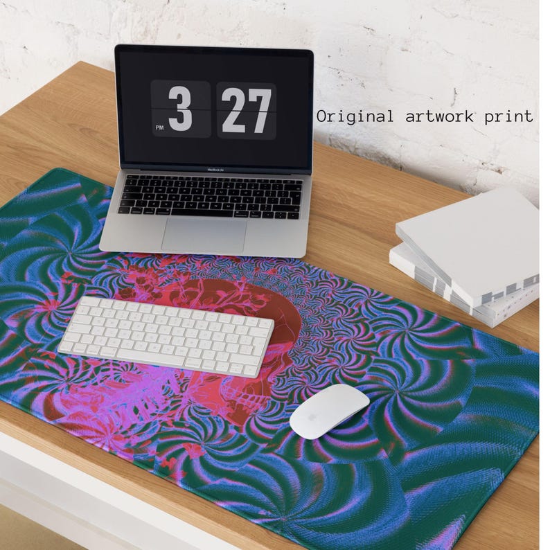 Skull Gaming Mouse Pad, Psychedelic Mouse Mat, Trippy Desk Pad, Cool ...