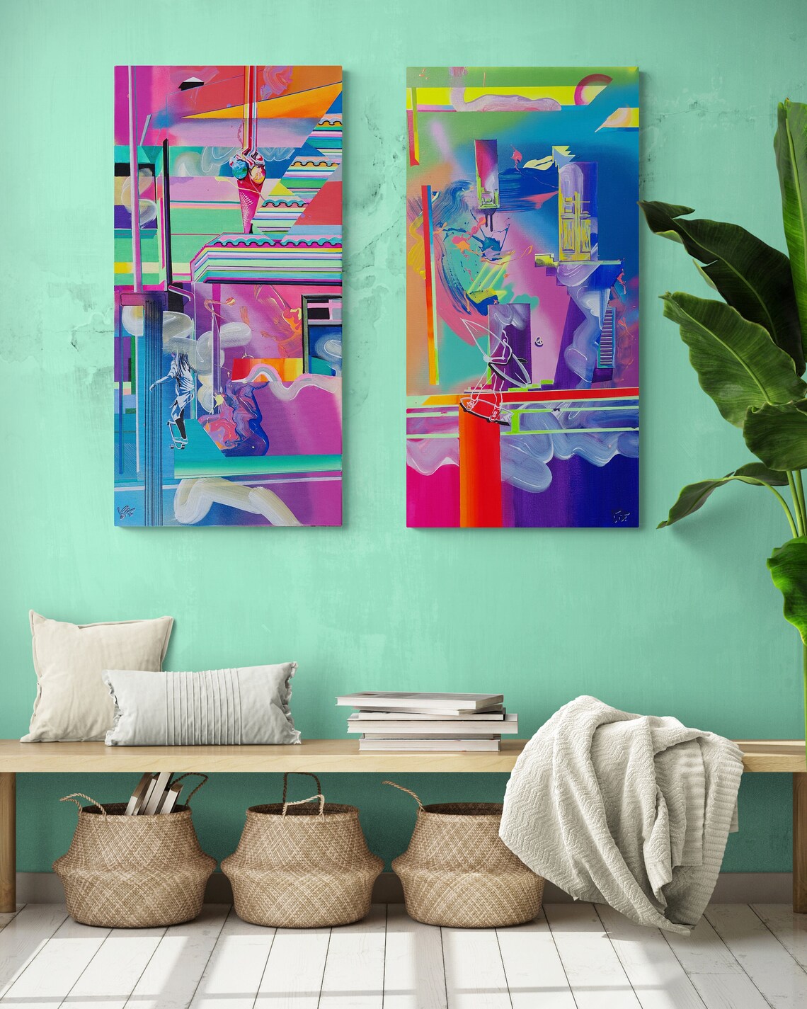 Colorful Street Art Paintings Tropical Coastal Wall Decor - Etsy