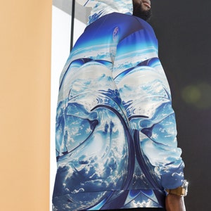 Blue Space Hoodie Gradient Futuristic Hooded Sweatshirt Space Lover ...