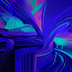 Trippy Colorful Space Funky Wall Art Lover New Home Gift, Neon Abstract ...