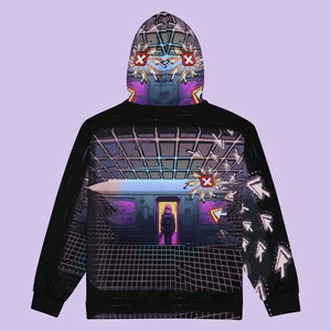 Techwear Gamer Zip up Hoodie, Cyberpunk Y2K Streetwear, Webcore Hacker ...
