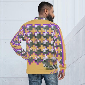 Hip Hop Bomber Jacket Geometric Pop Art Jacket Techno Cyber EDM Clothes ...