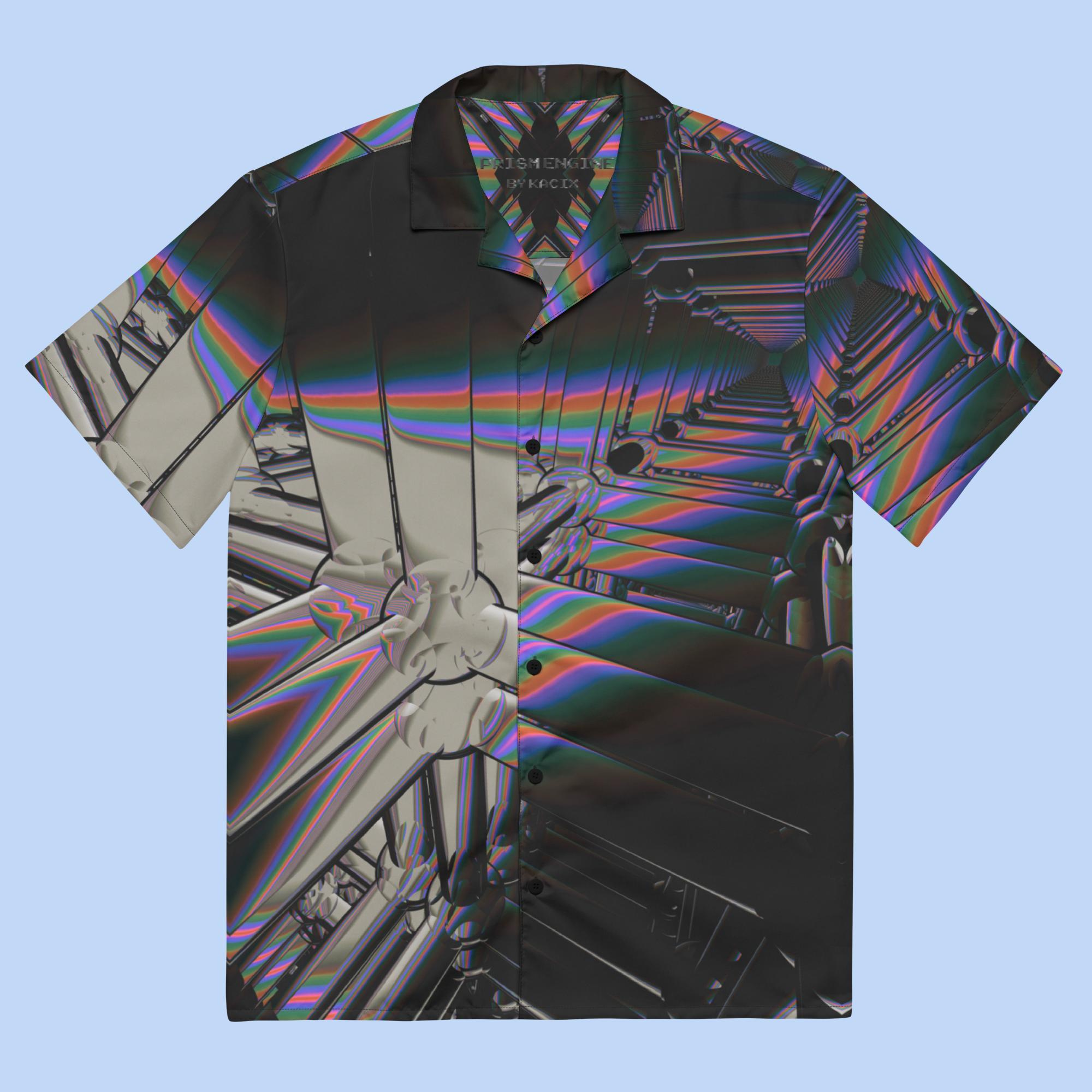 Cyberpunk Techwear Button up Shirt, Dark Holographic Button Down Shirt ...