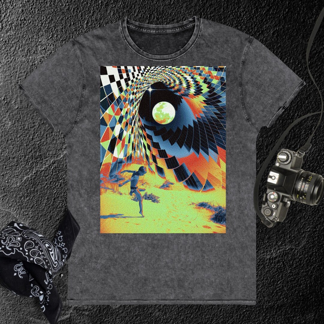 Solarpunk Retro Sci Fi Art Denim Shirt Retro Futurism Beach - Etsy