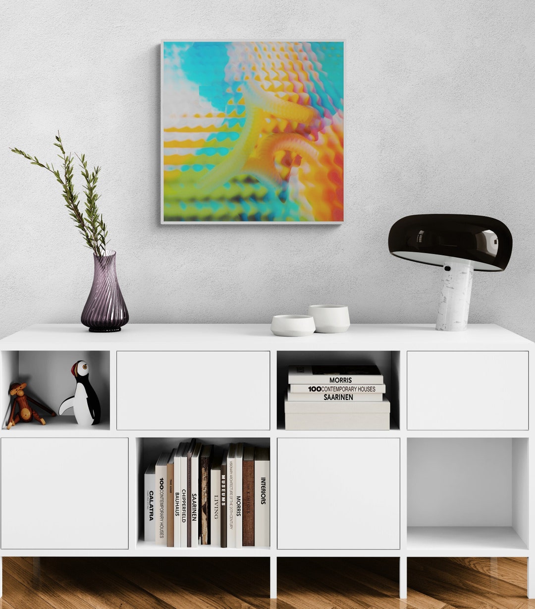 Vibrant Abstract Wall Art Print Tropical Summer Groovy Poster ...