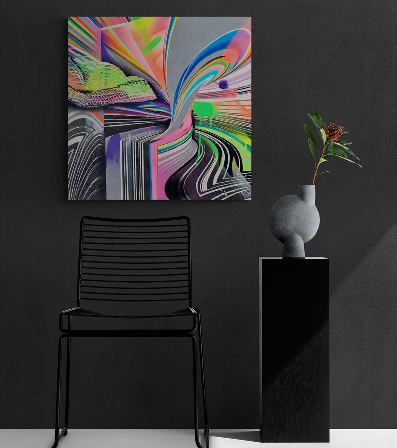 Trippy Colorful Space Funky Wall Art Lover New Home Gift Neon - Etsy