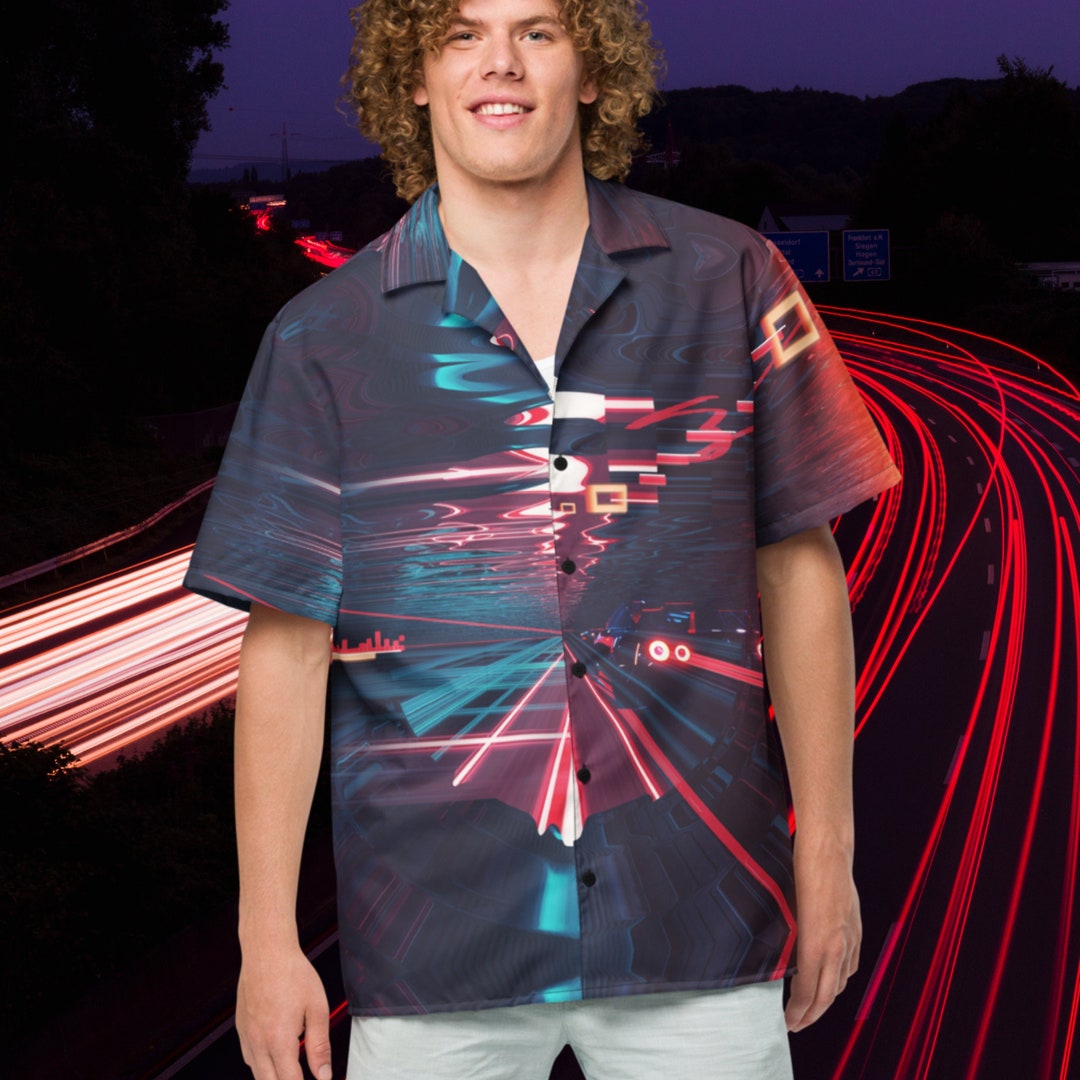 Cyberpunk Button Down Shirt Techwear Button up Shirt Techno Streetwear ...