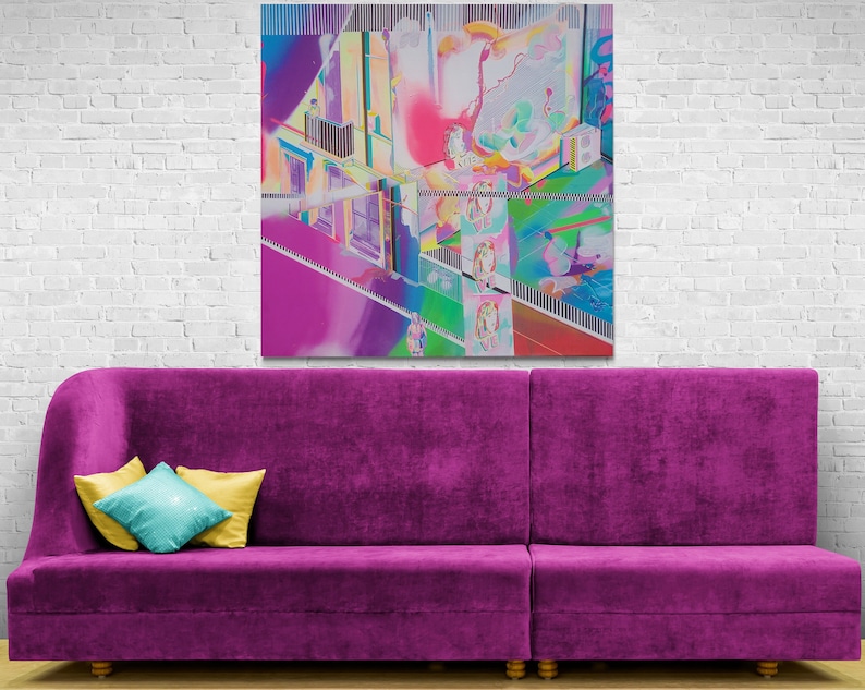 Large Steet Art Painting - Graffiti Wall Art - Retrowave Wall Decor - Etsy