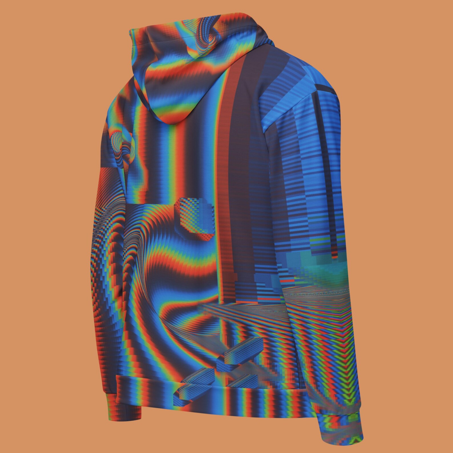Holographic Illusion Full Zip up Hoodie Bold Workout Clothes Rave ...